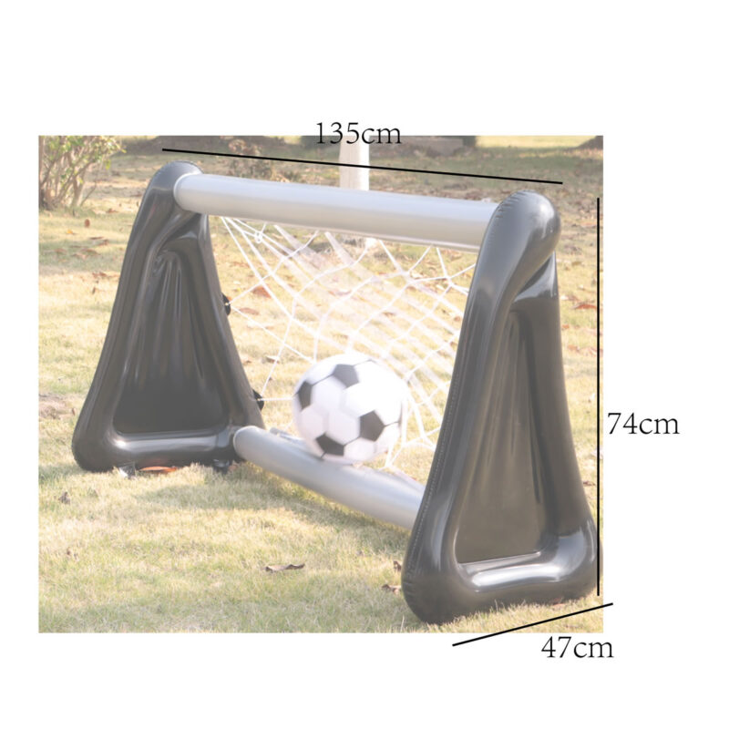 Inflatable Goal With Ball Kid Outdoor Toy, PVC Goalpost Football Set ...