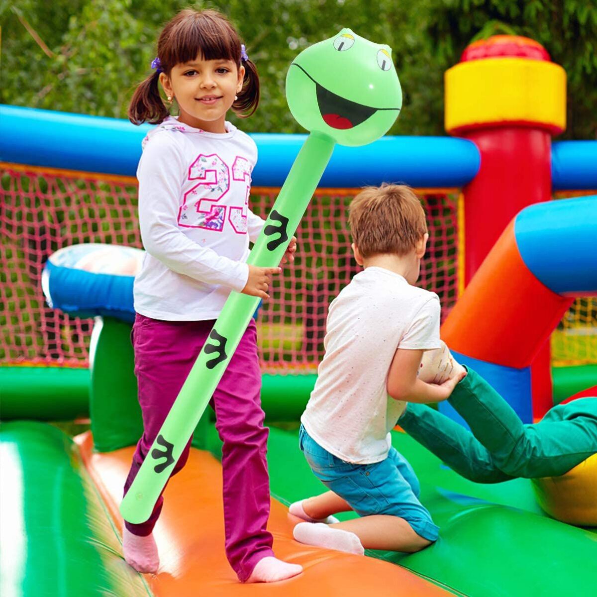 6pcs Inflatable Animals Stick With Sound Jungle Animals Inflatable ...