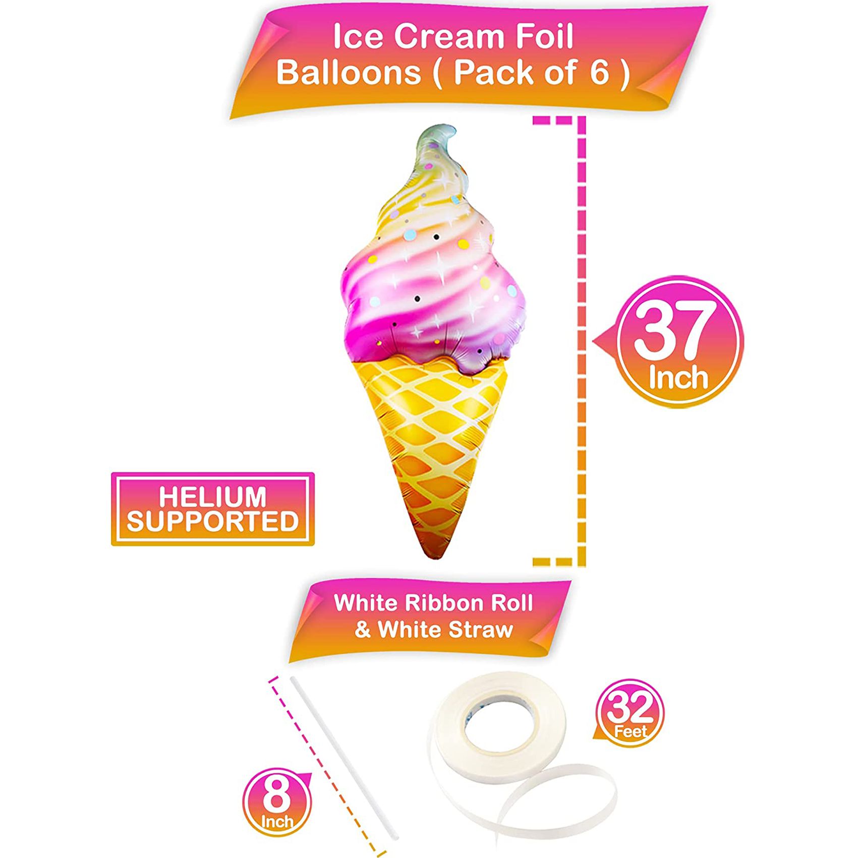 Swim Ring Water Pool Float Inflatable Ice Cream Cones Party Decorations ...