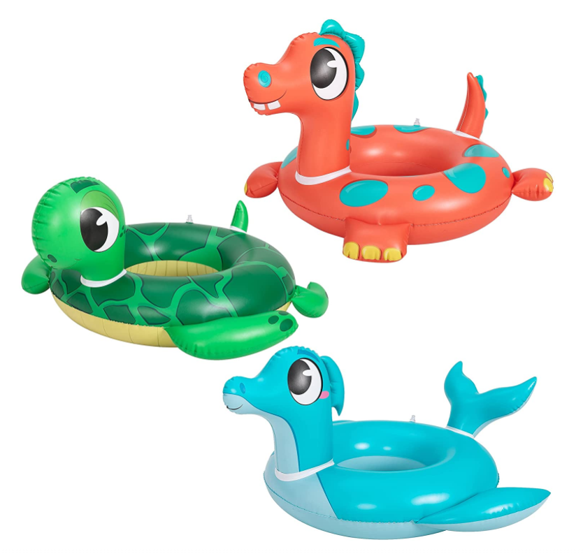 Inflatable Pool Tubes Pool Floats Dinosaur & Sea Turtle & Dolphin ...