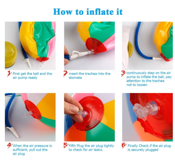 Inflatable Beach Ball Classic Rainbow Color Birthday Pool Party Favors ...